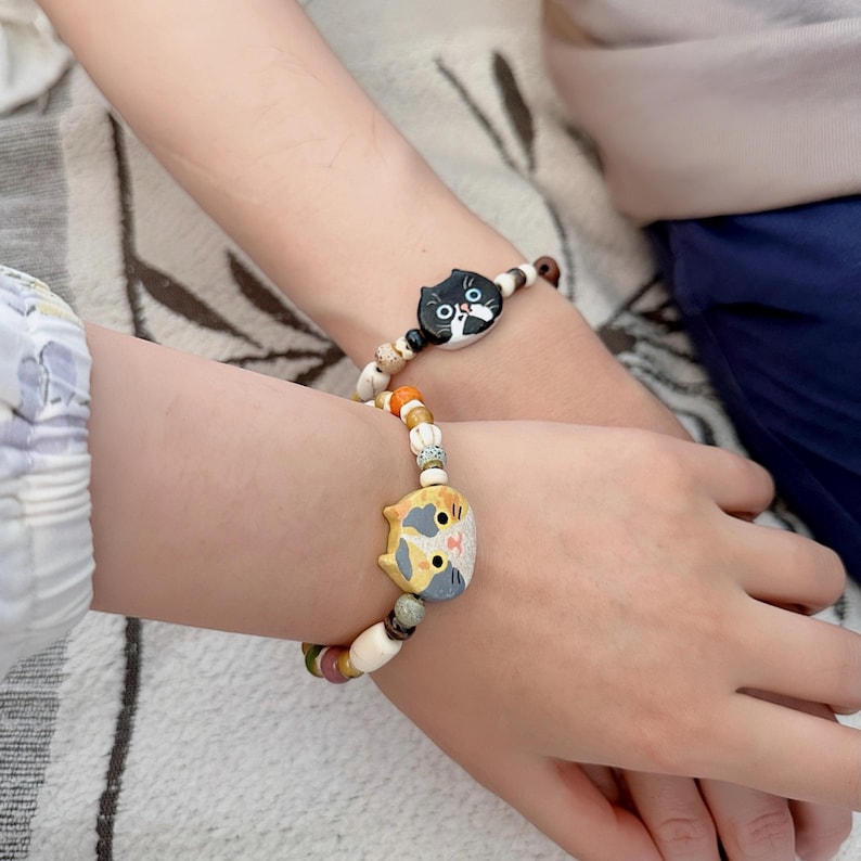 Custom Pet Portrait Bracelet, Handmade Cat Dog Face Beads - Etsy