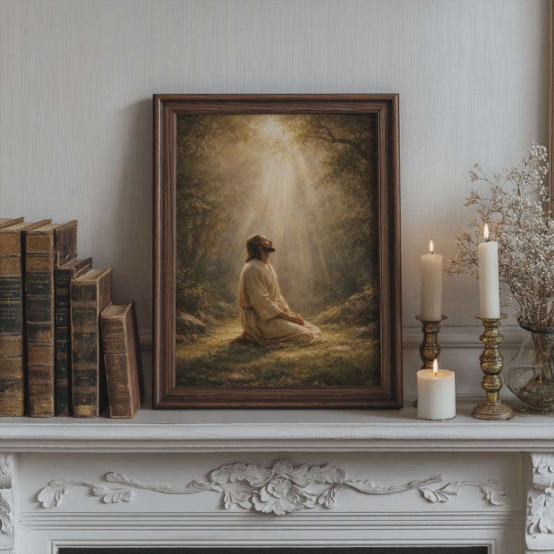 Christian Wall Art - Praying Jesus in Garden of Gethsemane Art ...