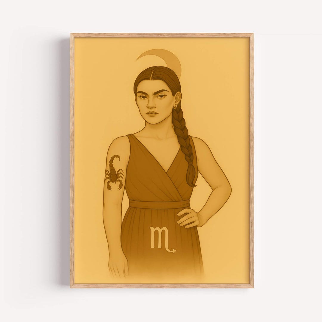 Zodiac Woman Scorpio Wall Art – Boho Scorpion Woman Print for Astrology ...