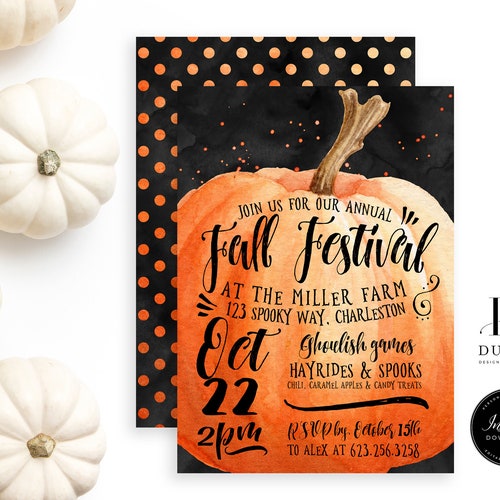 EDITABLE Fall Festival Invitation Halloween Party Invitation - Etsy