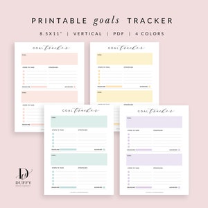 Monthly Goal Tracker Sheets, Goal Progress Tracker, Goal Setting ...