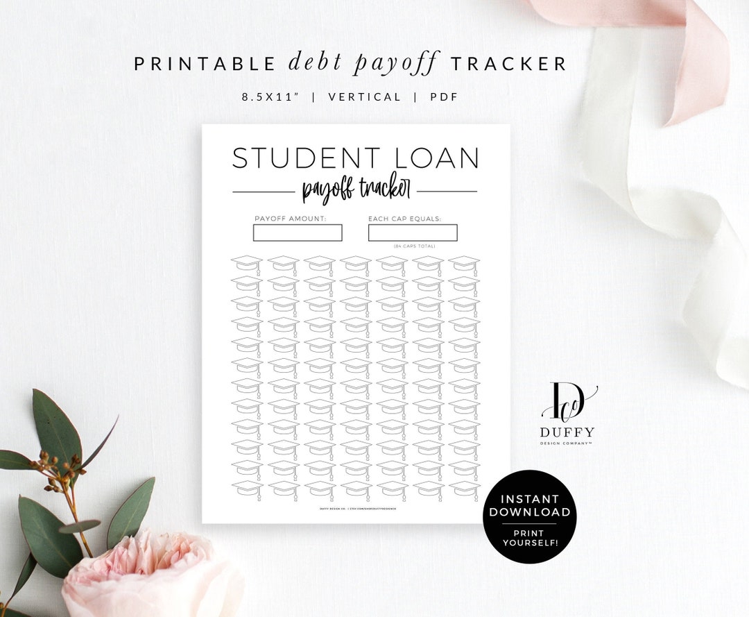 Student Loan Payoff Tracker, Debt Free Printable (PDF) - Etsy