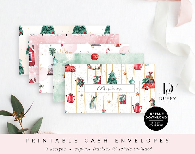 Printable Christmas Cash Envelopes With Transaction Tracker, Cash ...