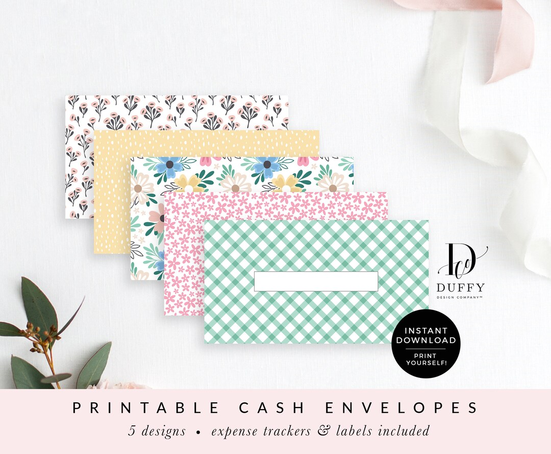 Printable Cash Envelopes With Transaction Tracker, Cash Envelope System ...
