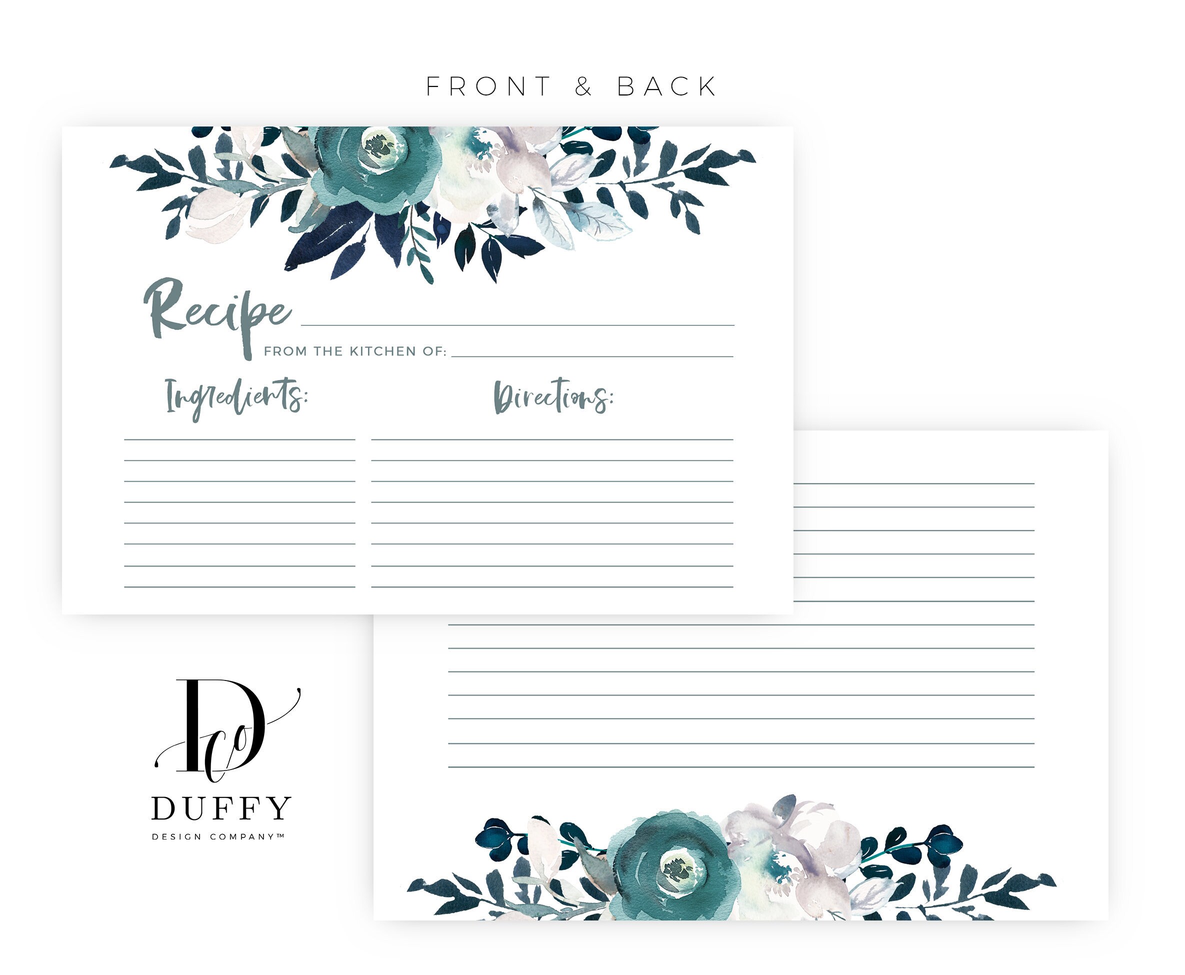 Printable Recipe Card Recipe Cards for Bridal Shower Recipe | Etsy