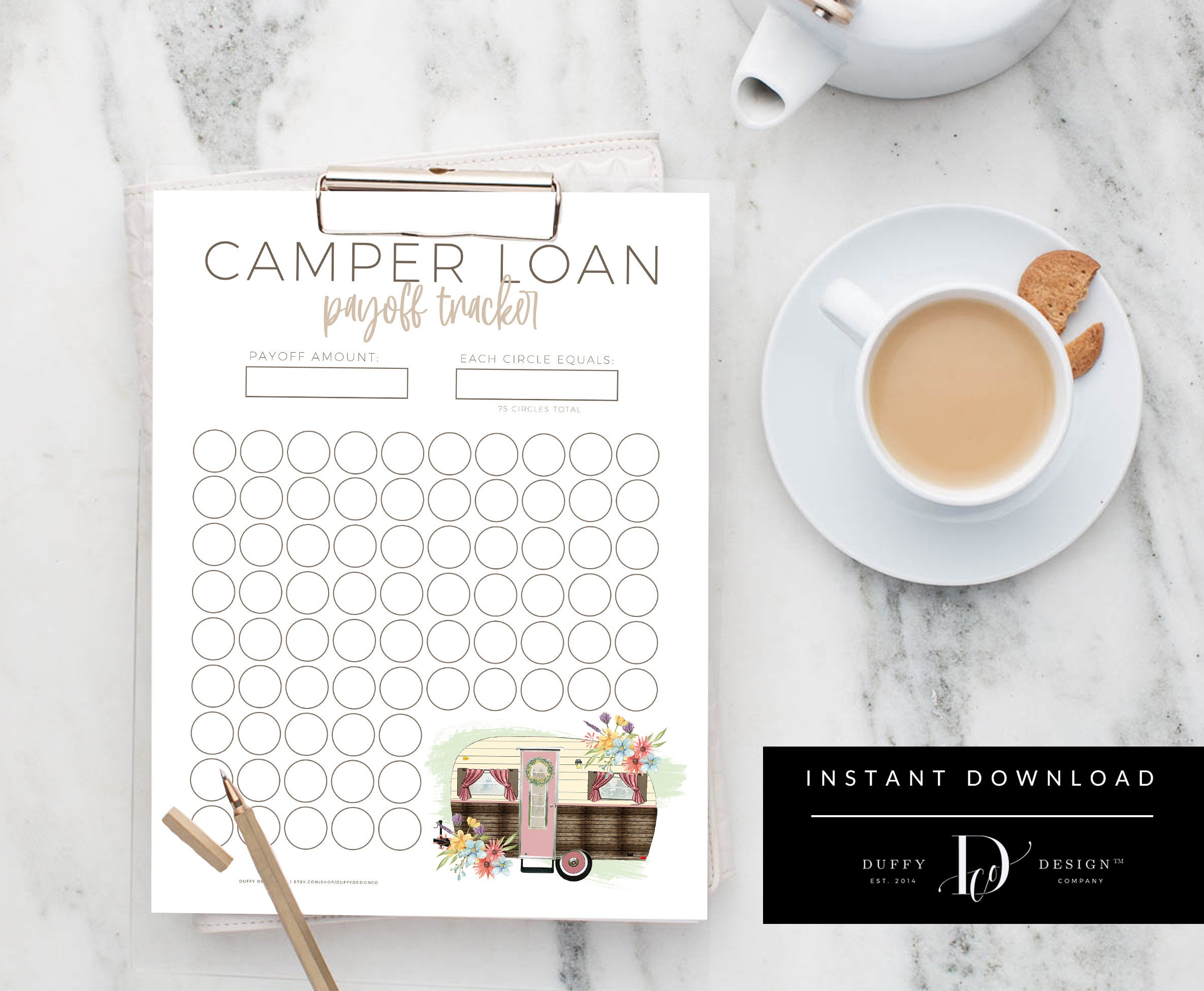 RV Camper Debt Tracker Printable, Debt Payoff Plan (PDF) - Etsy