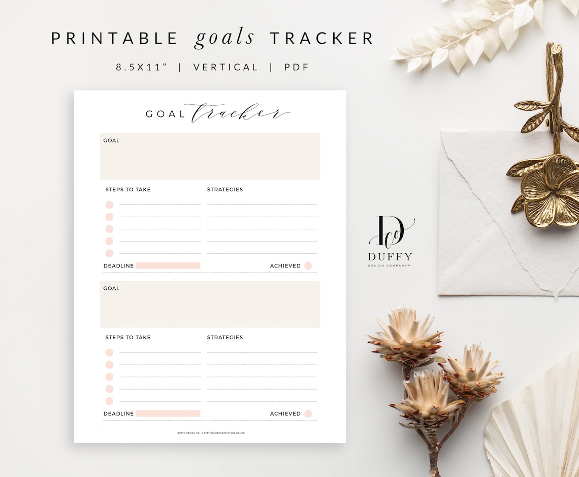 Monthly Goals Tracker Template, Goal Progress Tracker, Goal Setting ...
