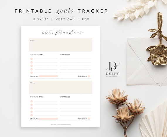 Monthly Goals Tracker Template Goal Progress Tracker Goal | Etsy Australia