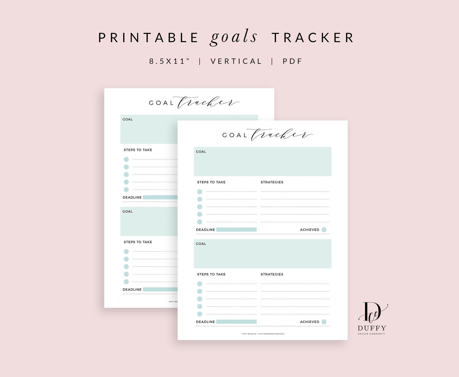 Monthly Goals Tracker Goal Progress Tracker Goal Setting - Etsy