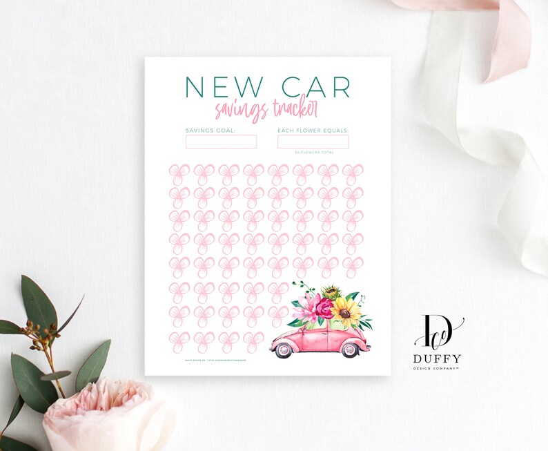 New Car Savings Tracker Printable New Car Sinking Fund | Etsy