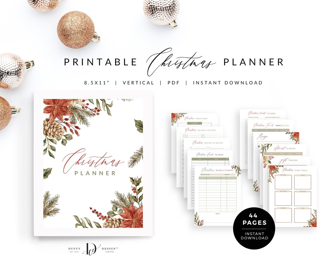 Printable Christmas Planner, Holiday Planner, Gift Budget Planner ...