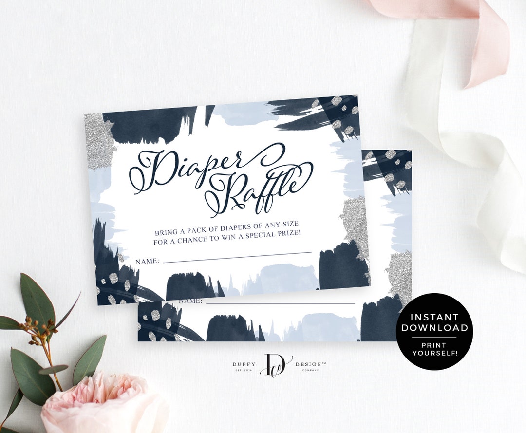 Diaper Raffle Ticket, Diaper Raffle Insert Card, Diaper Raffle Insert ...