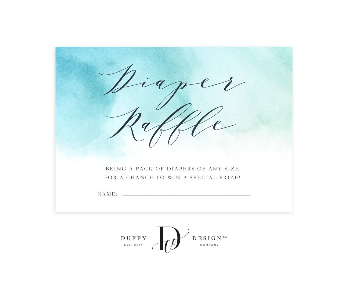Diaper Raffle Ticket Diaper Raffle Insert Card Diaper Raffle - Etsy