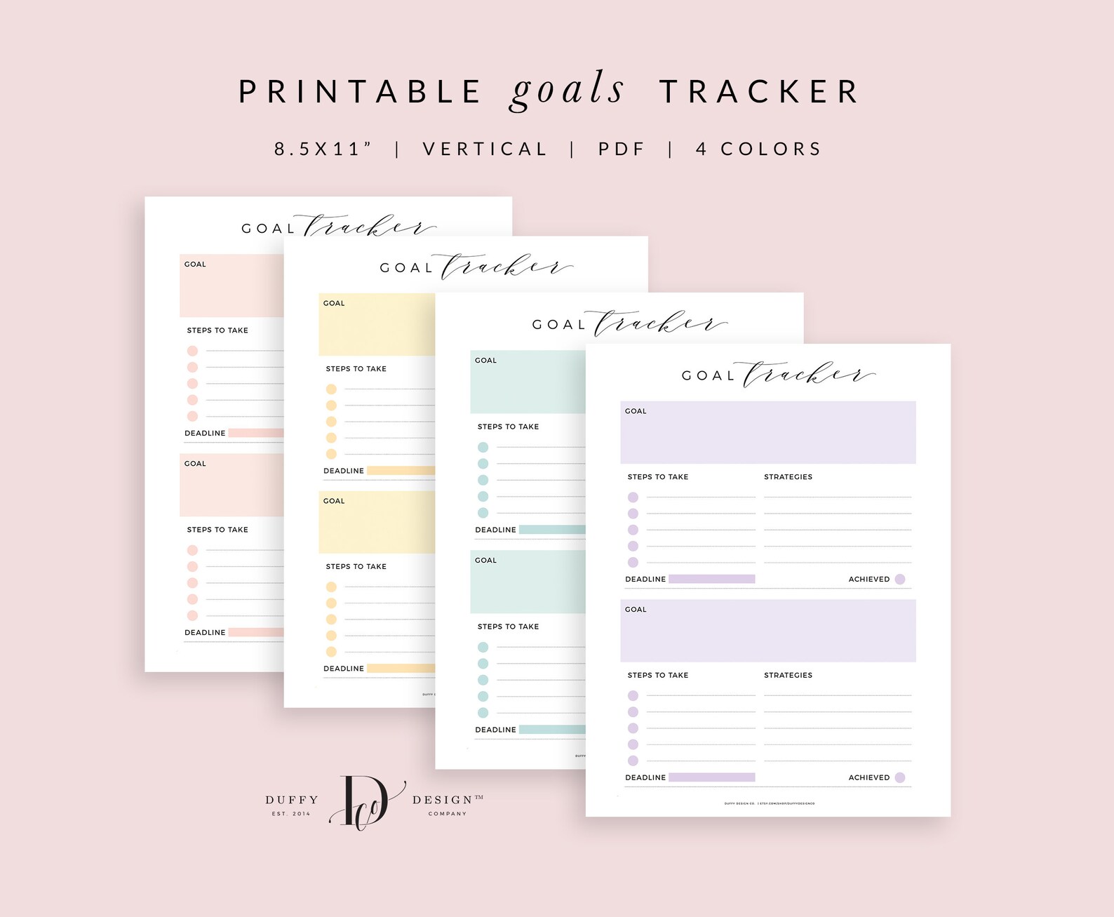 Monthly Goal Tracker Sheets Goal Progress Tracker Goal | Etsy