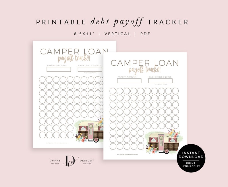 RV Camper Debt Tracker Printable, Debt Payoff Plan (PDF) - Etsy