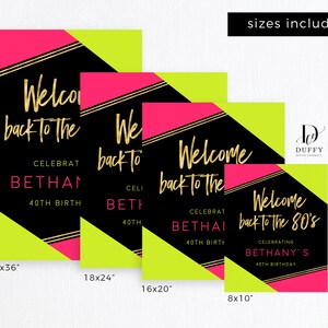 80s Party Printable Welcome Sign, Back to the 80s, Throwback Party, 80s ...