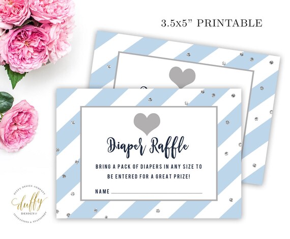Diaper Raffle Insert Card Diaper Raffle Ticket Diaper Raffle | Etsy