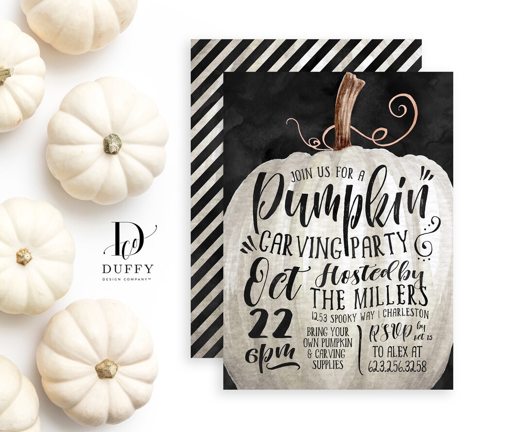 Pumpkin Carving Party Invitation, Halloween Invitation, Annual Pumpkin ...