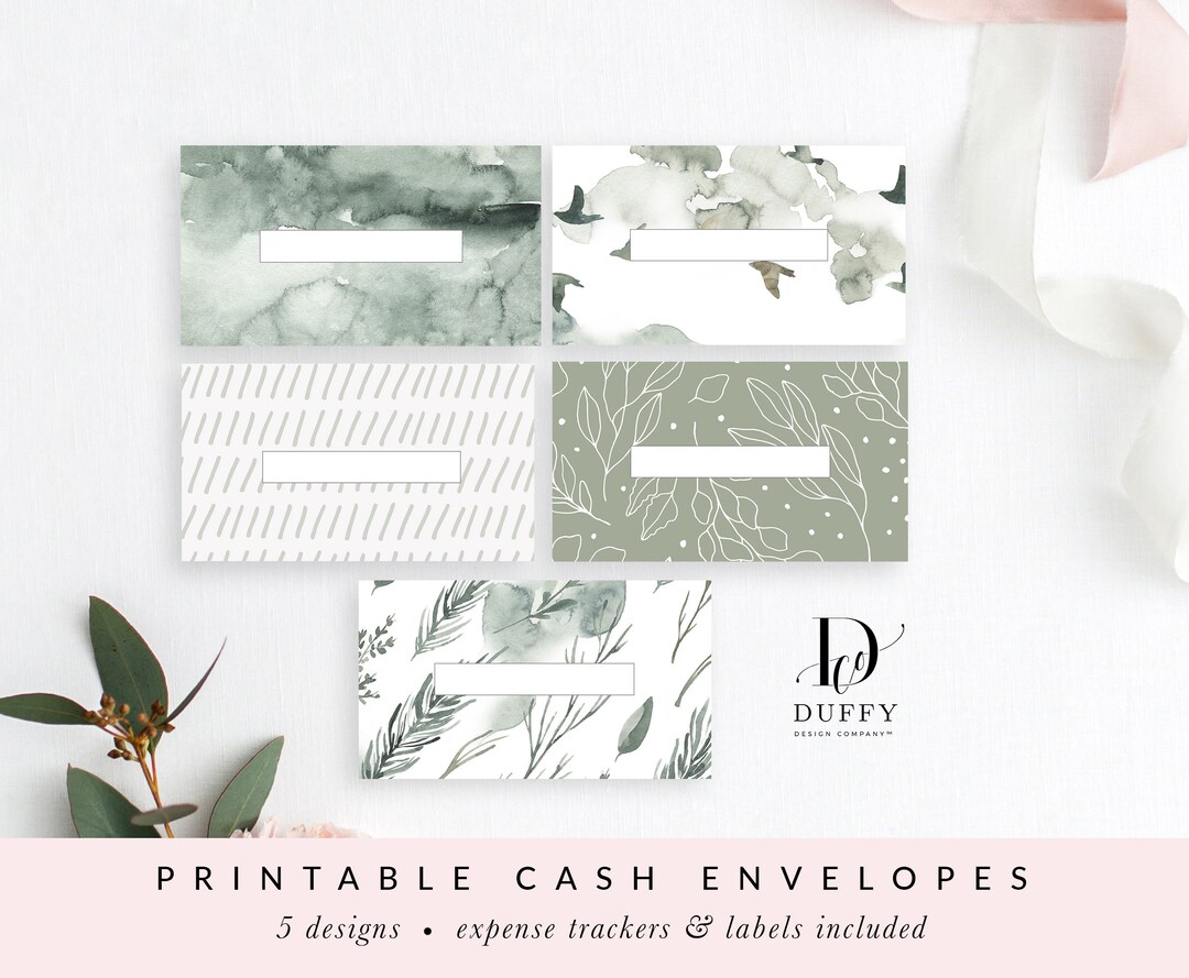 Printable Cash Envelopes With Transaction Tracker, Cash Envelope System ...