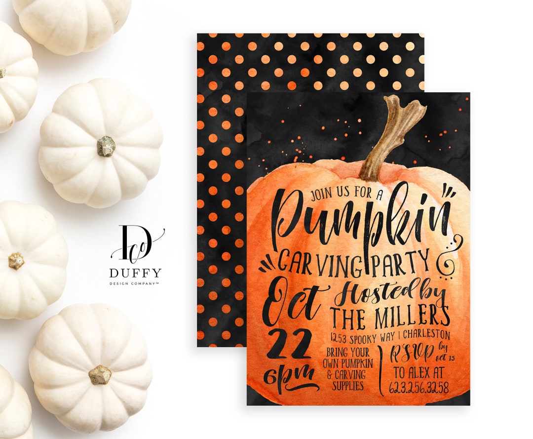 Pumpkin Carving Party Invitation, Halloween Invitation, Annual Pumpkin ...