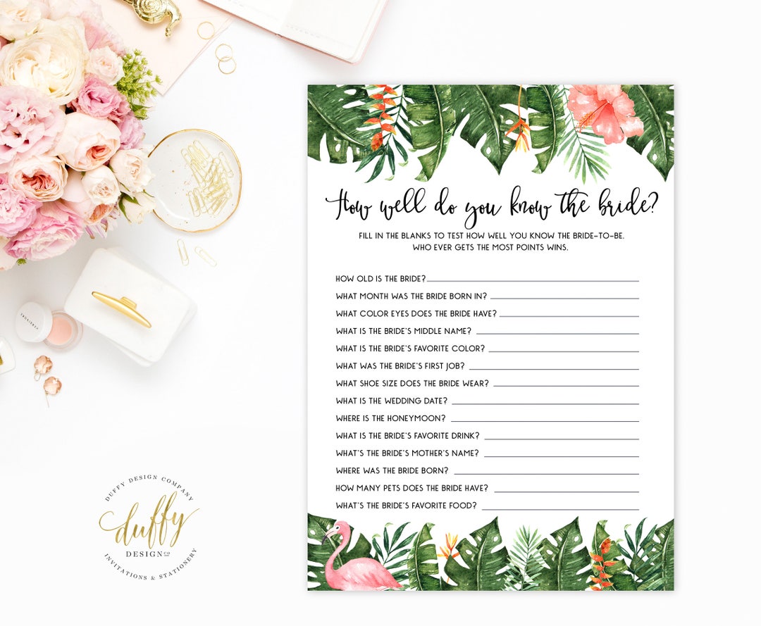 How Well Do You Know the Bride, Who Knows the Bride the Best, Bridal ...