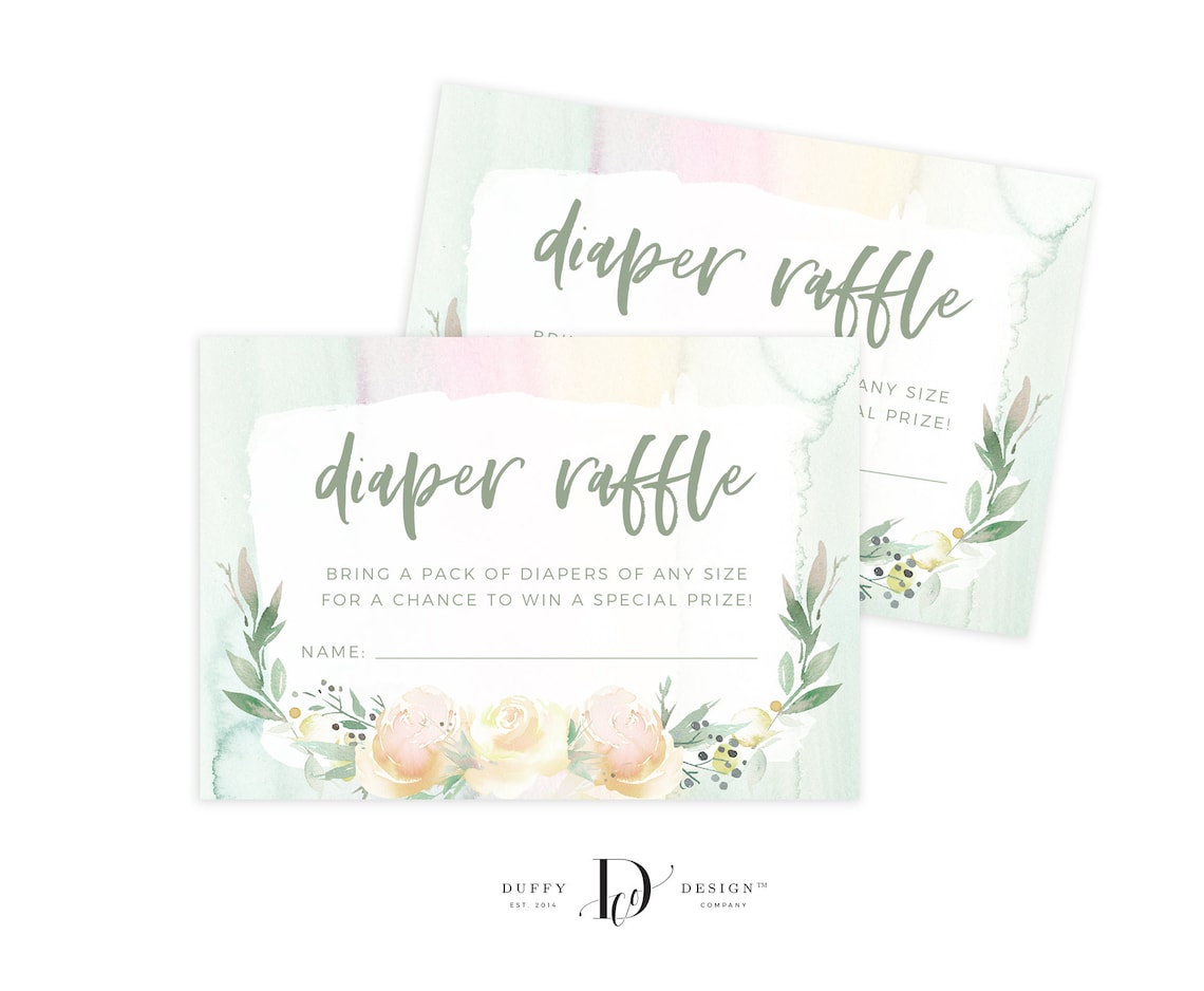 Diaper Raffle Insert Card Diaper Raffle Ticket Diaper Raffle | Etsy