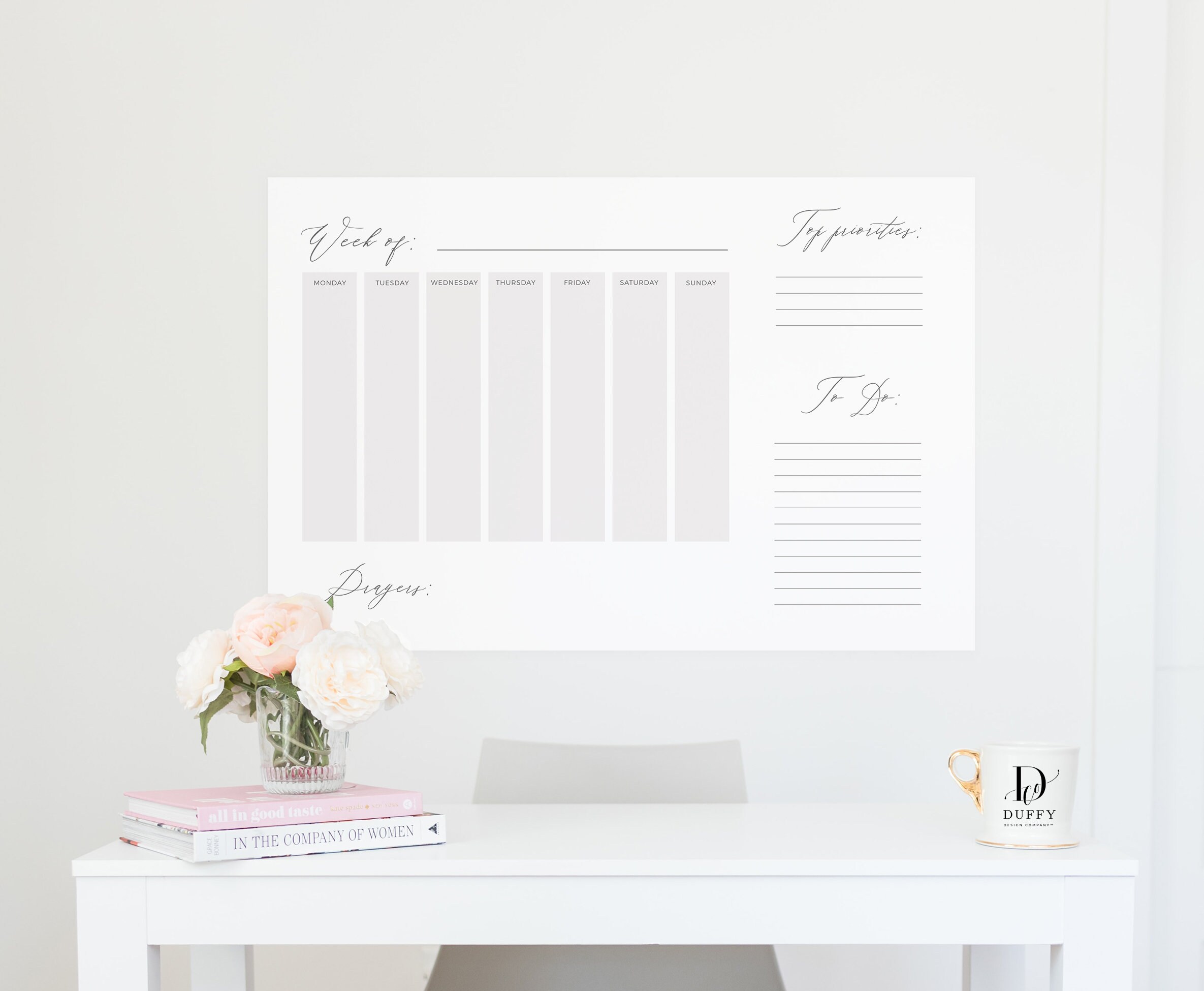 Large Weekly Wall Calendar PRINTABLE Large Wall Calendar Big | Etsy