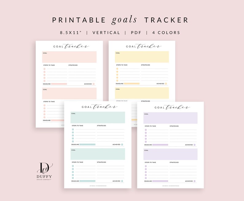 Monthly Goal Tracker Sheets, Goal Progress Tracker, Goal Setting ...