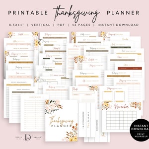 Printable Thanksgiving Planner, Holiday Planner, Thanksgiving Binder ...