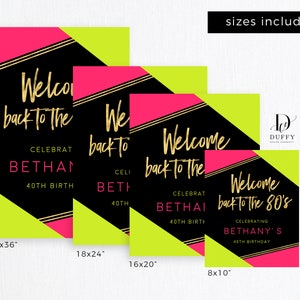 80s Party Printable Welcome Sign, Back to the 80s, Throwback Party, 80s ...