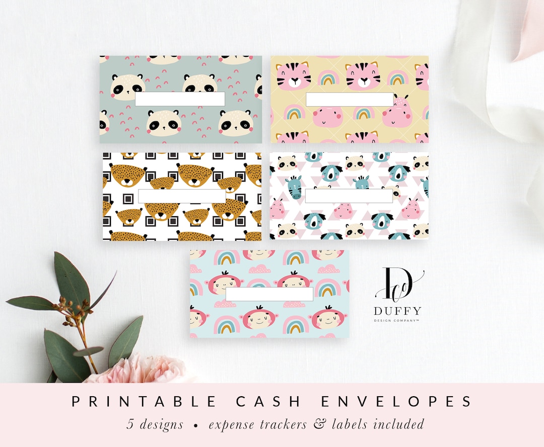 Kids Cash Envelopes With Transaction Tracker, Give Save Spend, Cash ...