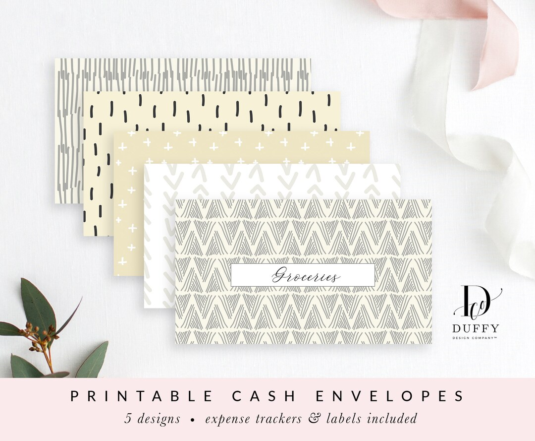 Printable Cash Envelopes With Transaction Tracker, Cash Envelope System ...