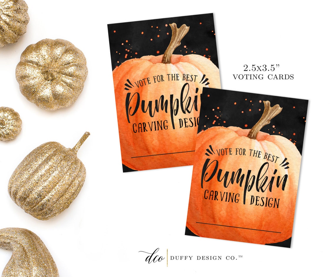 Pumpkin Carving Voting Cards, Pumpkin Carving Party, Halloween Party ...