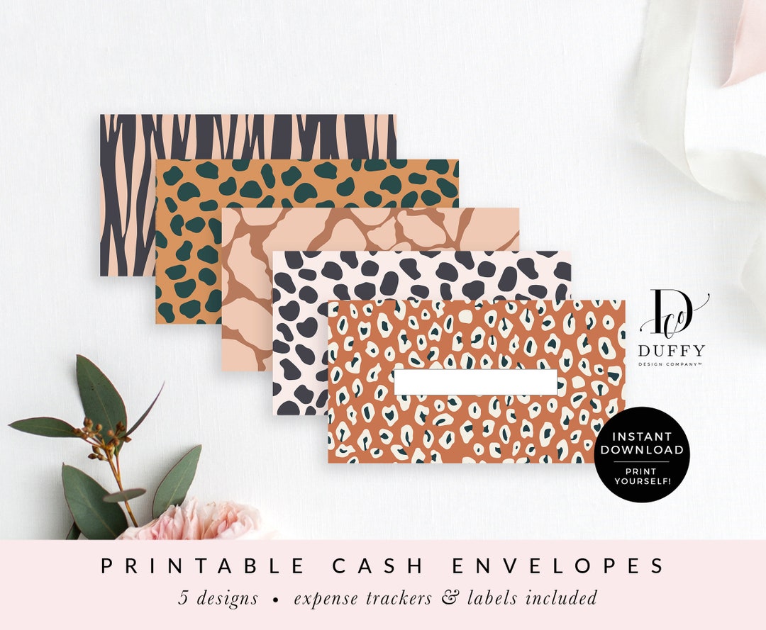 Printable Cash Envelopes With Transaction Tracker, Cash Envelope System ...