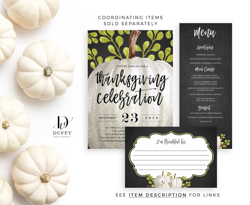 Pumpkin Thanksgiving Menu Editable Template, Fall Wedding Menu Card ...