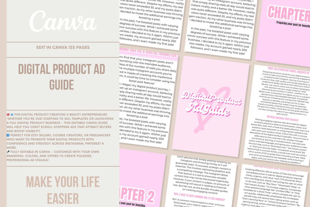 Digital Product Ad Guide: Canva Template for Etsy Sellers (PDF ...