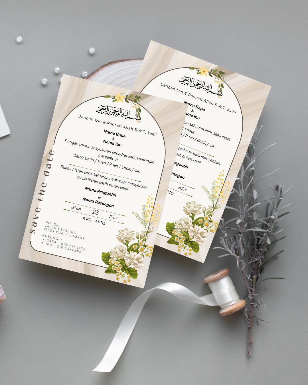 Editable Walimatul Urus Invitation | Malay Wedding Card | Islamic Digital Wedding Invite ...