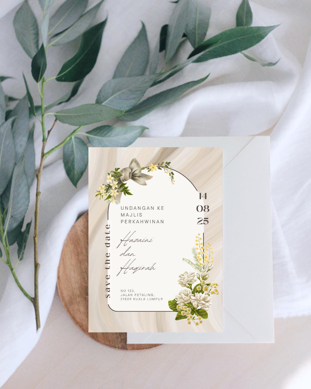 Editable Walimatul Urus Invitation | Malay Wedding Card | Islamic Digital Wedding Invite ...