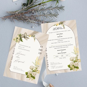 Editable Walimatul Urus Invitation | Malay Wedding Card | Islamic Digital Wedding Invite ...