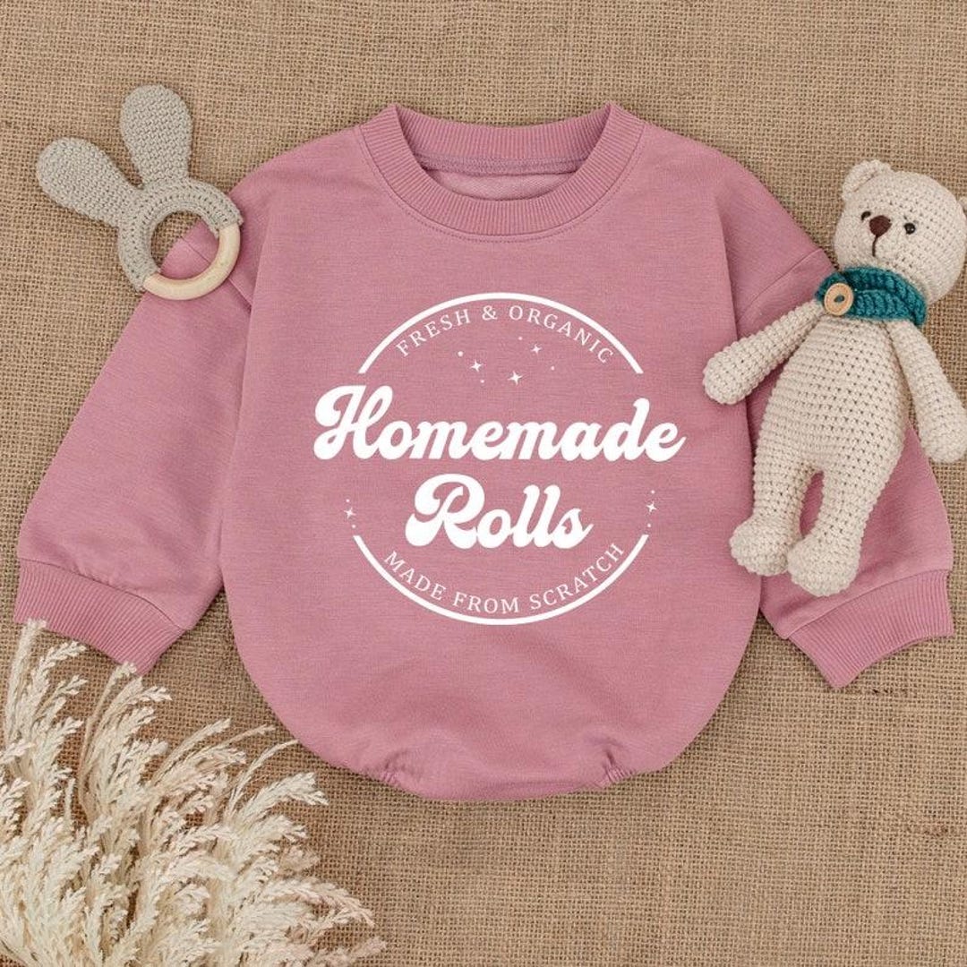 Homemade Rolls Baby Romper, Retro Thanksgiving Bodysuit - Etsy