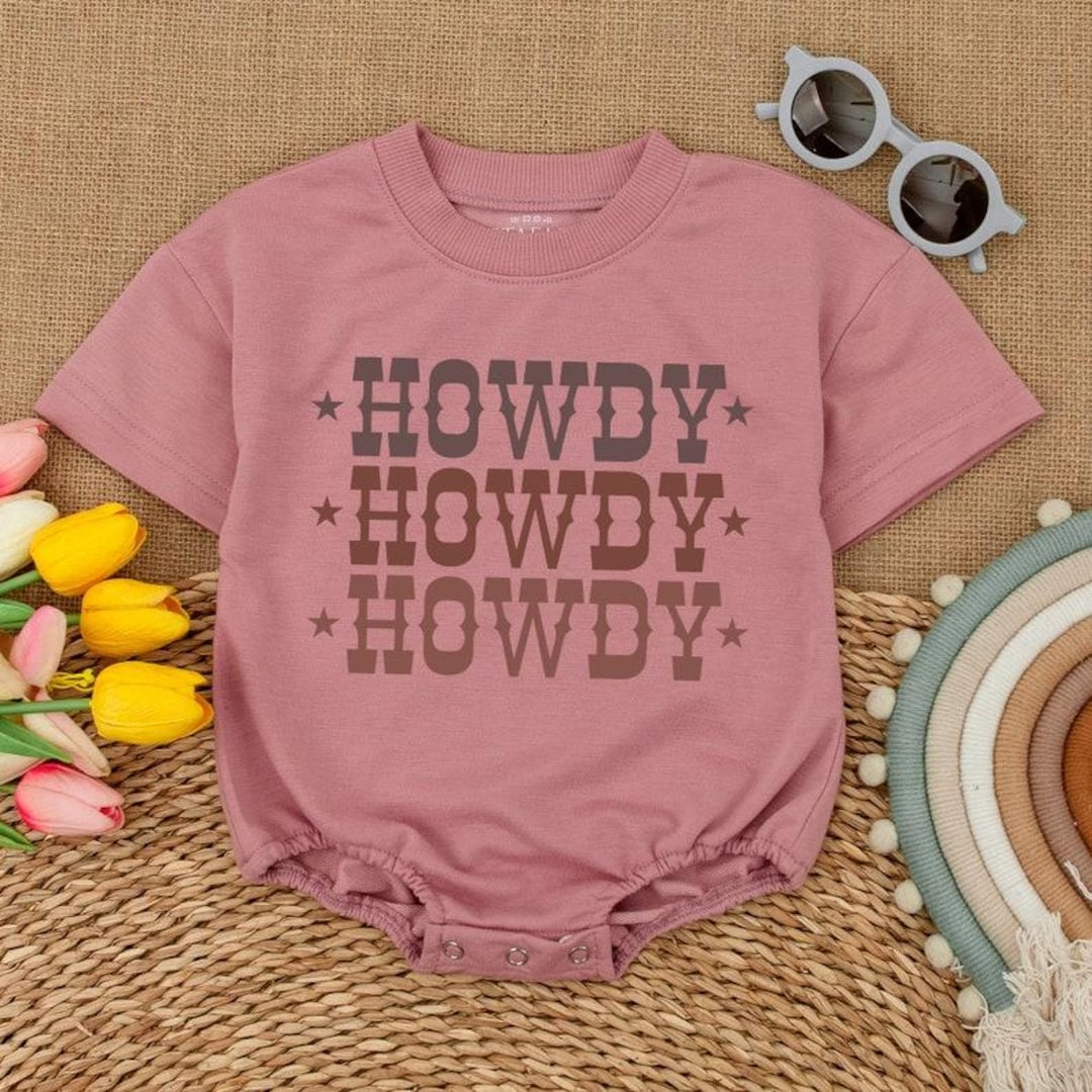 Howdy Bubble Romper: Retro Cowboy Boho Bodysuit - Etsy