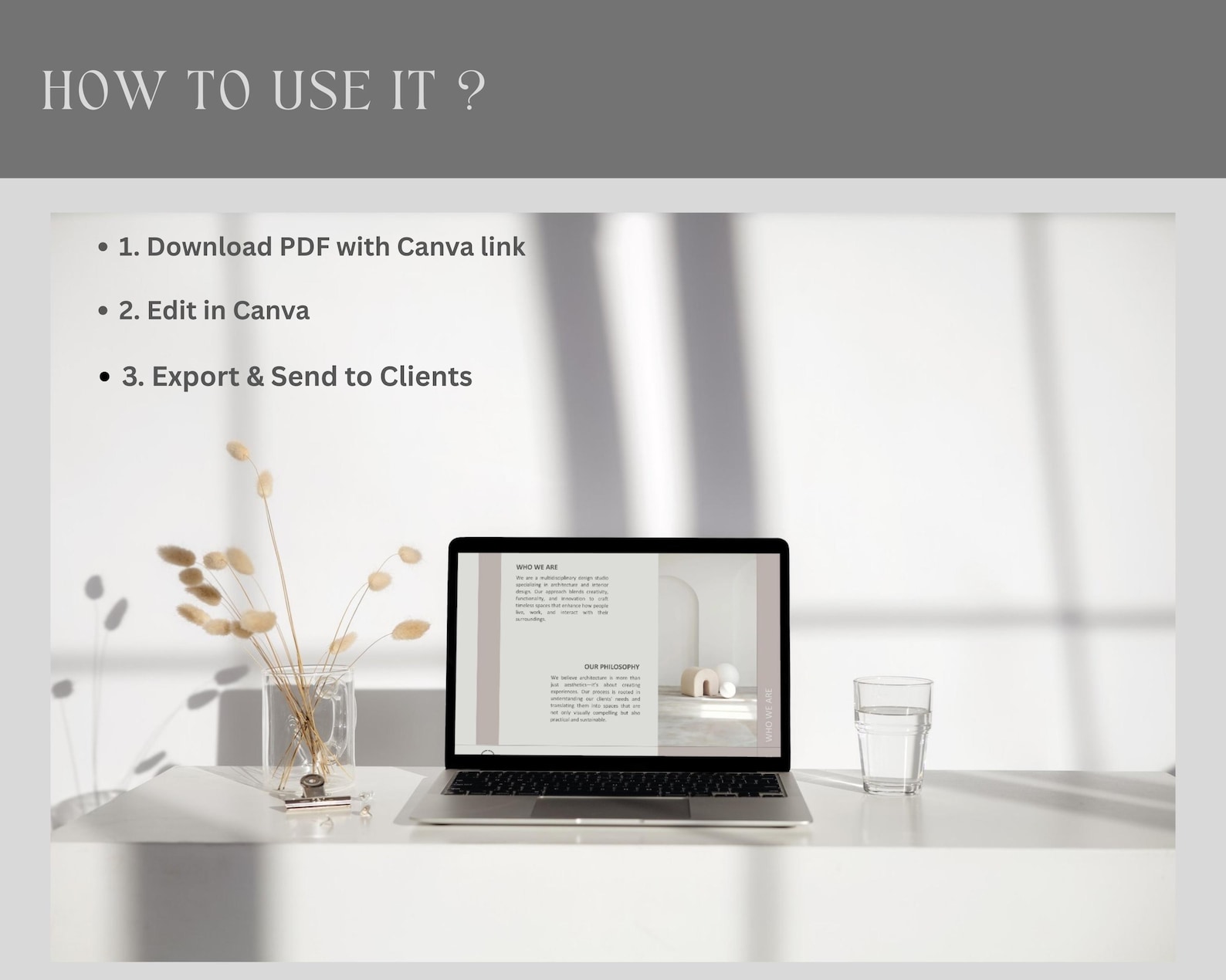 Canva Portfolio Template for Interior Designers – A3 Horizontal Layout ...