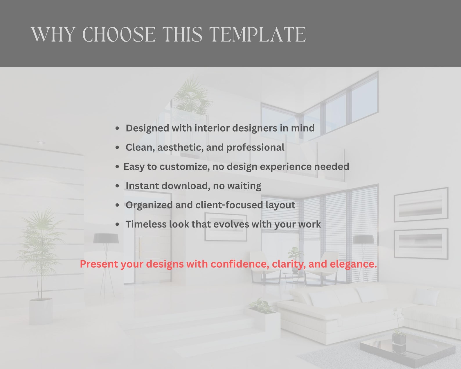 Canva Portfolio Template for Interior Designers – A3 Horizontal Layout ...