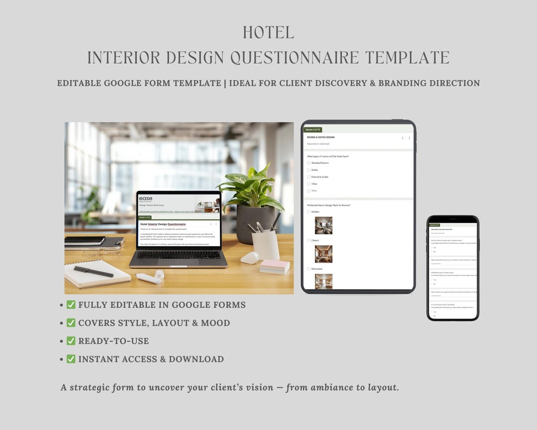 Hotel Interior Design Questionnaire | Google Forms Template for Client ...