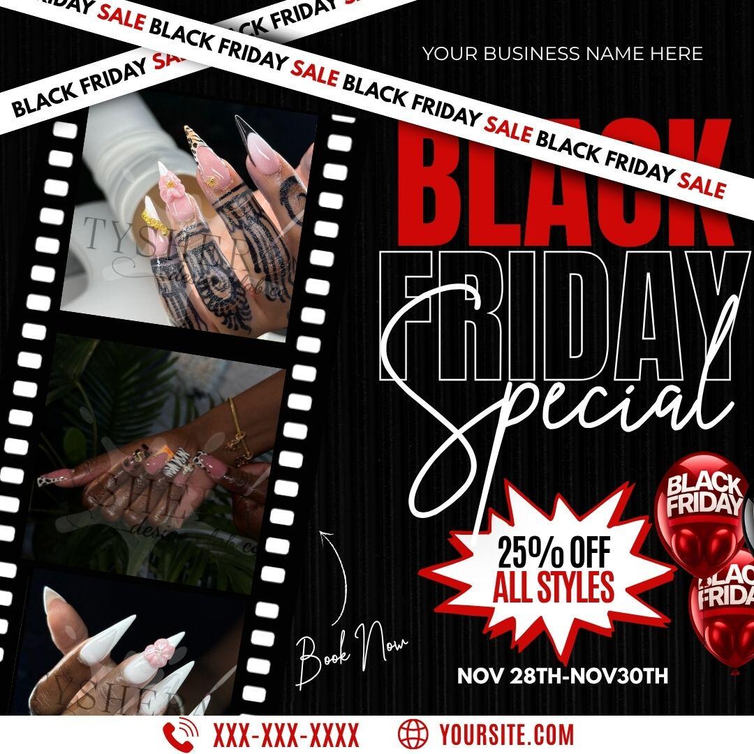 Editable Black Friday Flyer, Beauty Salon Template - Etsy
