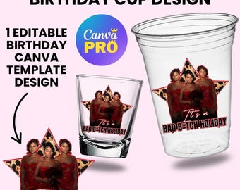 Editable Birthday Party PNG Template: Birthday Cup Design - Etsy