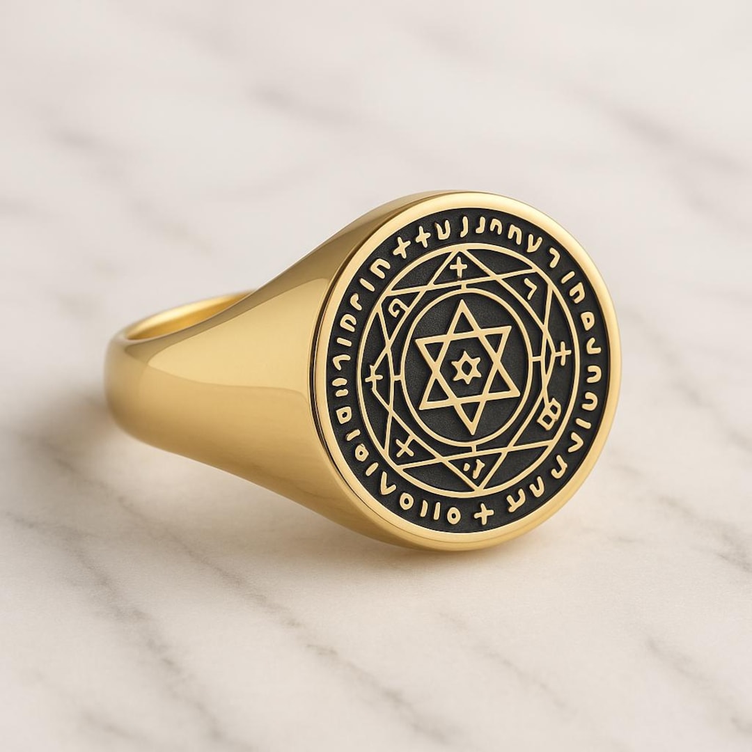 Seal of Solomon Ring — Hexagram Signet Ring — Esoteric Protection ...