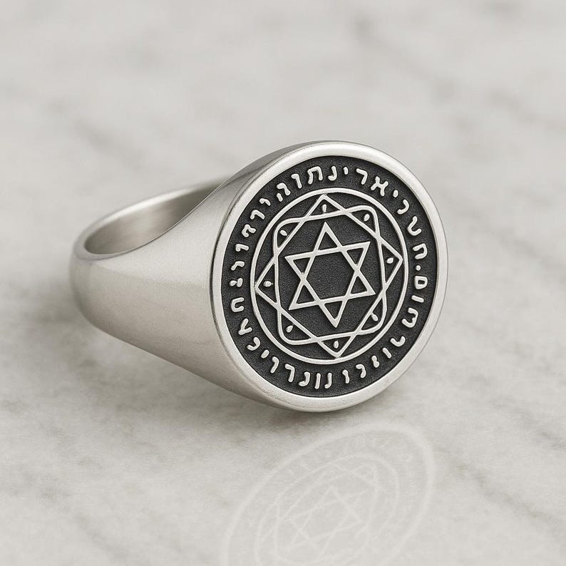 Seal of Solomon Ring — Hexagram Signet Ring — Esoteric Protection ...