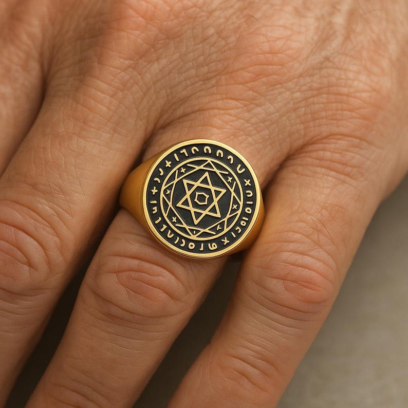 Seal of Solomon Ring — Hexagram Signet Ring — Esoteric Protection ...
