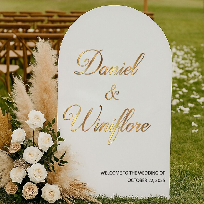 Custom Arched Wedding Sign, Engagement Sign Welcome Signage, Reception ...